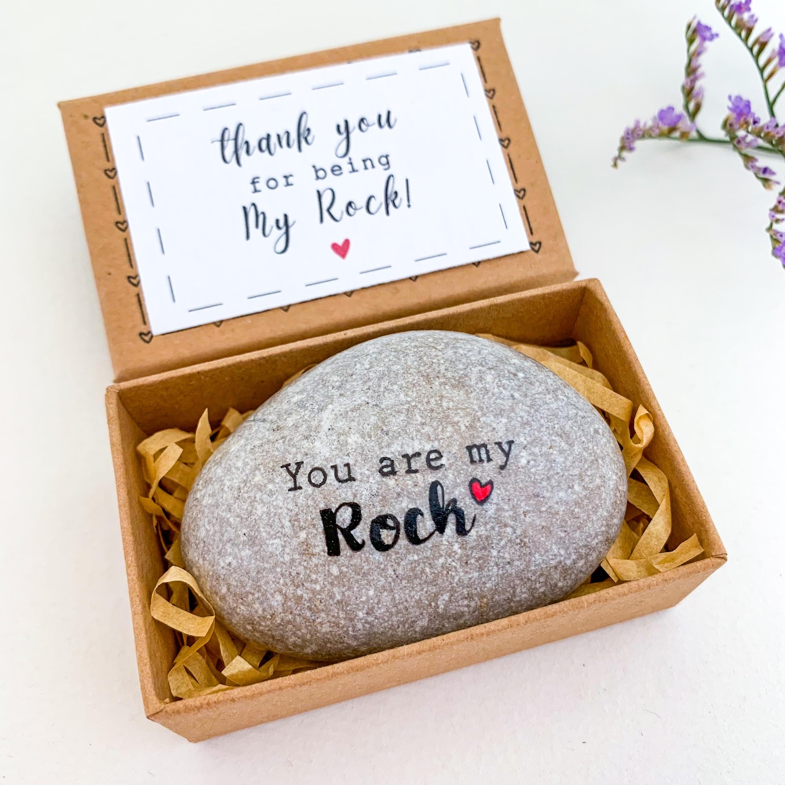 You Are My Rock Inspirational Quotes Stone Gift for Mom Dad Bestie ...