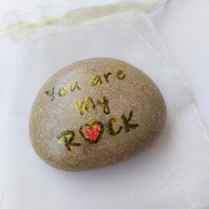 You Are My Rock Inspirational Quotes Stone Gift for Mom Dad Bestie ...