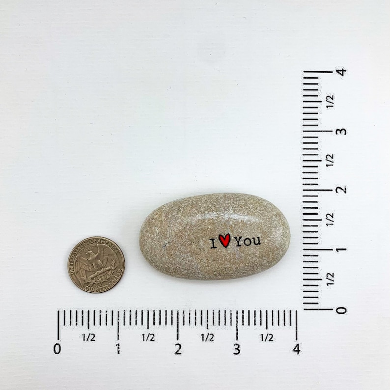 Personalized Stone With I Love You Written, Penguin Pebble, Love Gift ...
