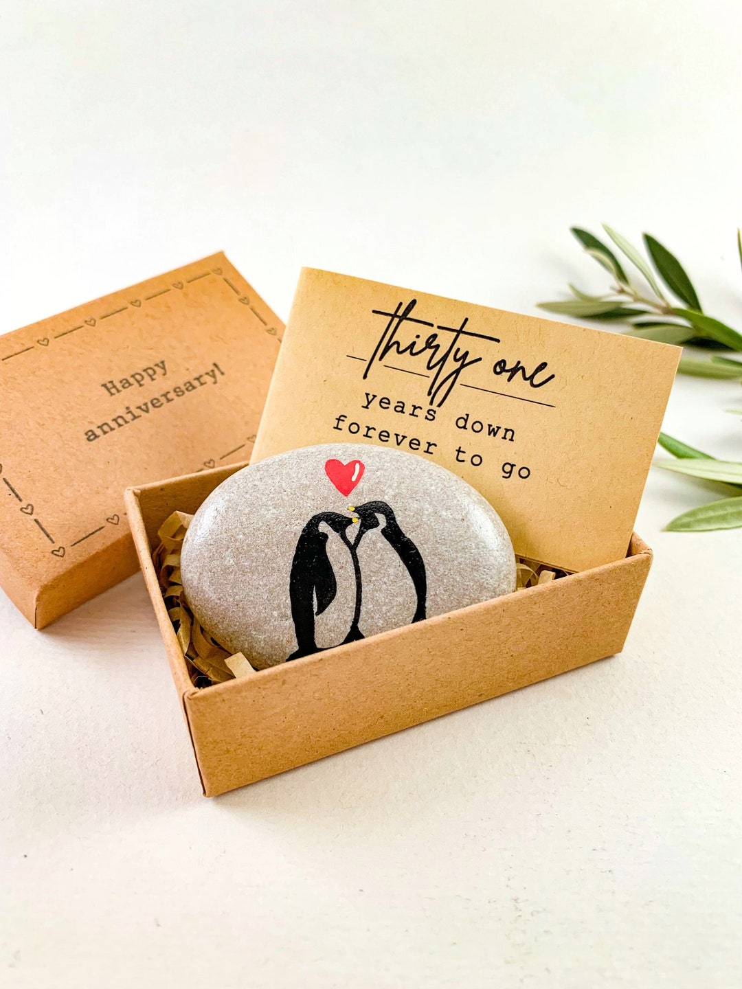Personalized 31st Anniversary Gift for Husband Wife Penguins Couple on ...