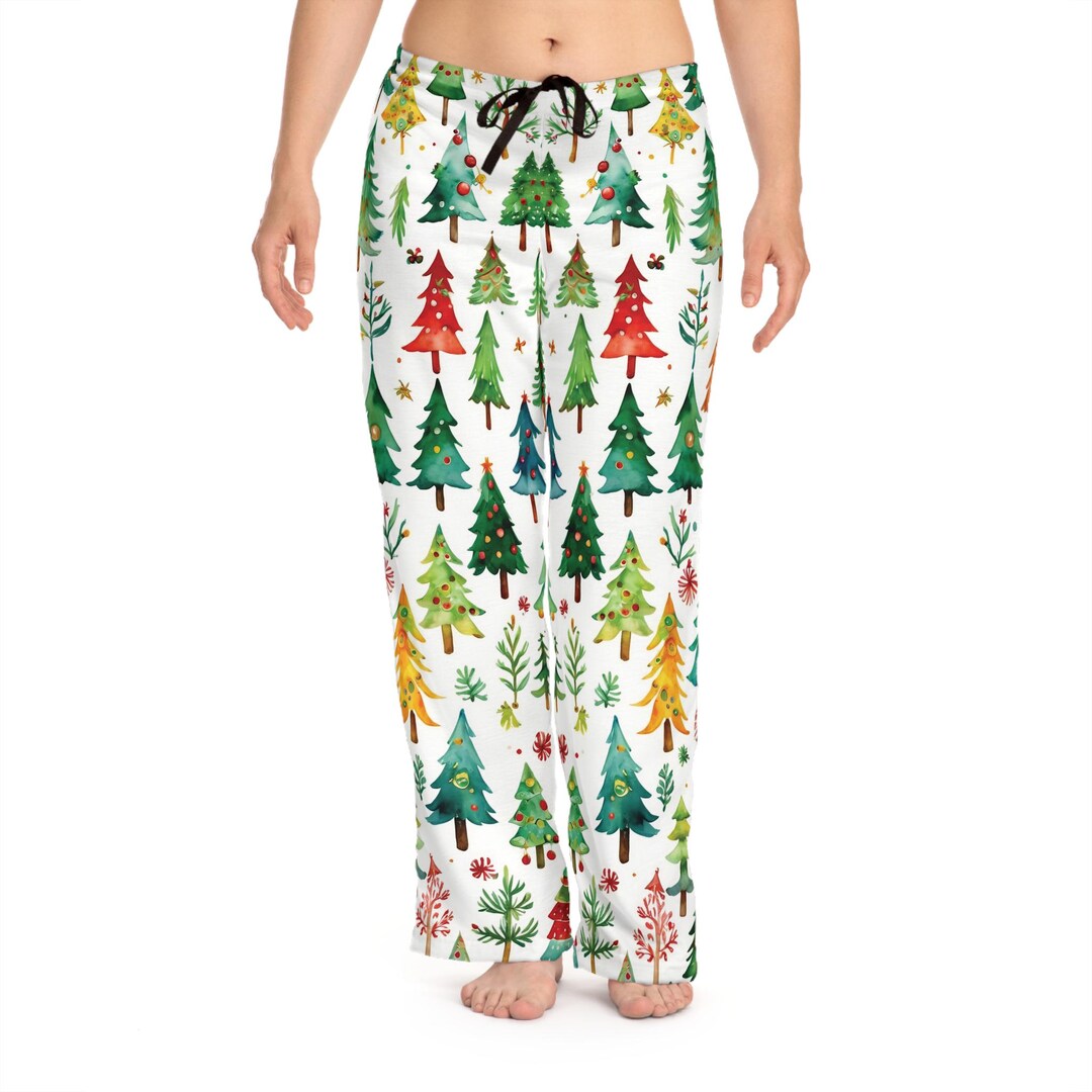 Tiny Christmas Trees Pattern Pants Women's Pants Christmas Patterned ...