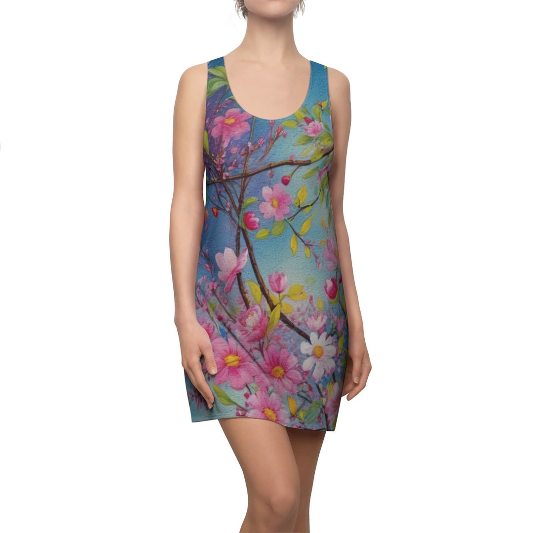 Pink Floral Pattern - Colorful Pattern Dress - Festival Clothing ...