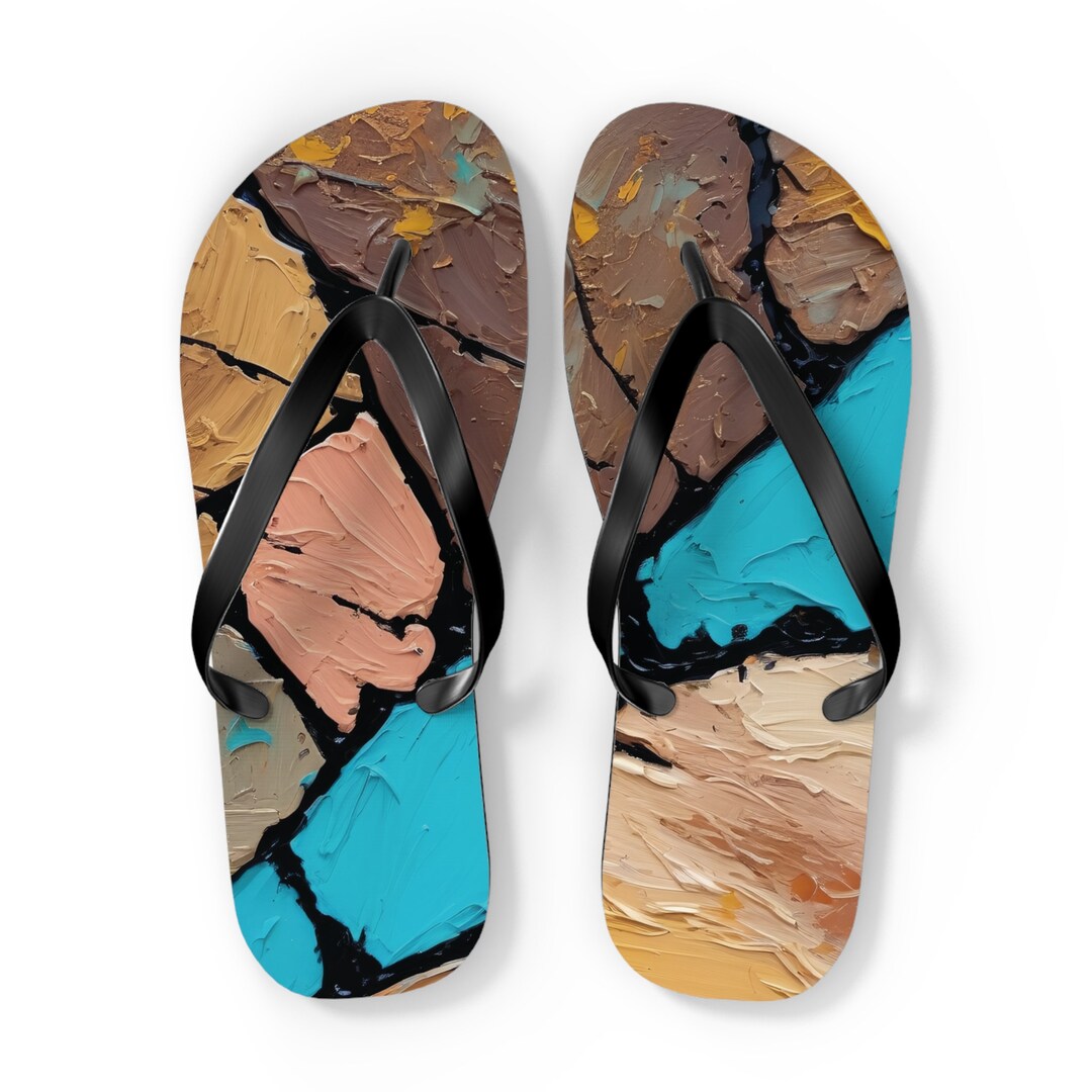 Abstract Pattern Flip Flops - Colorful Bohostyle - Pattern Flip Flops ...