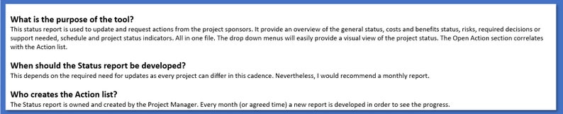 Advanced Status Report Template - a Complete & Visual Overview on the ...