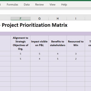 Project Prioritization Matrix for Portfolio Management - Easy to Use ...
