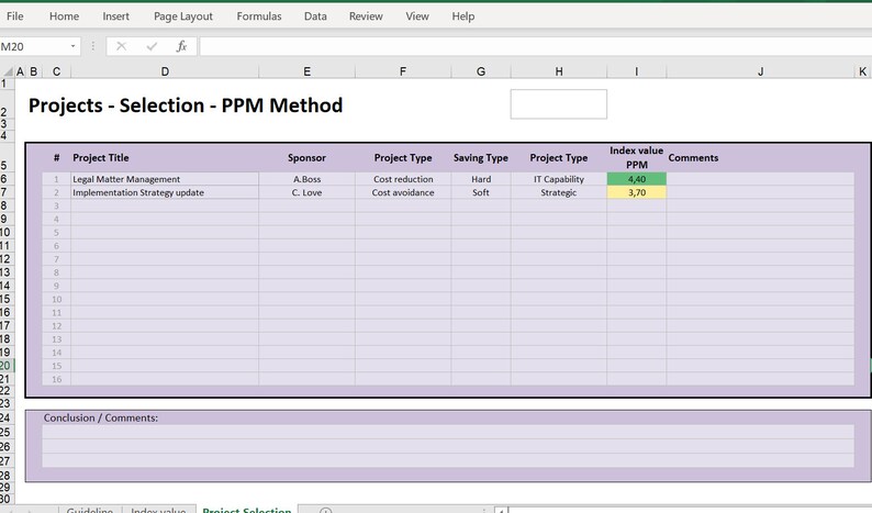 Project Prioritization Matrix for Portfolio Management - Easy to Use ...