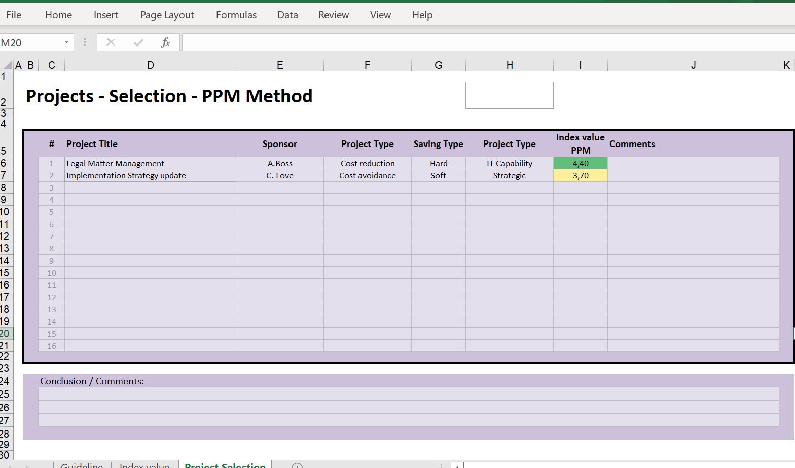 Project Prioritization Matrix for Portfolio Management - Easy to Use ...