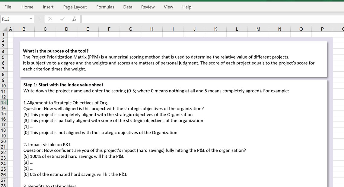 Project Prioritization Matrix for Portfolio Management - Easy to Use ...