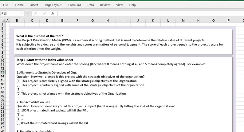 Project Prioritization Matrix for Portfolio Management - Easy to Use ...