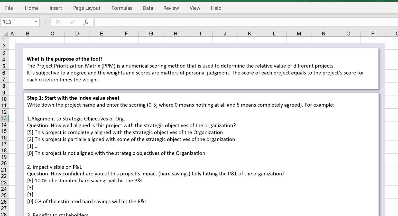 Project Prioritization Matrix for Portfolio Management - Easy to Use ...