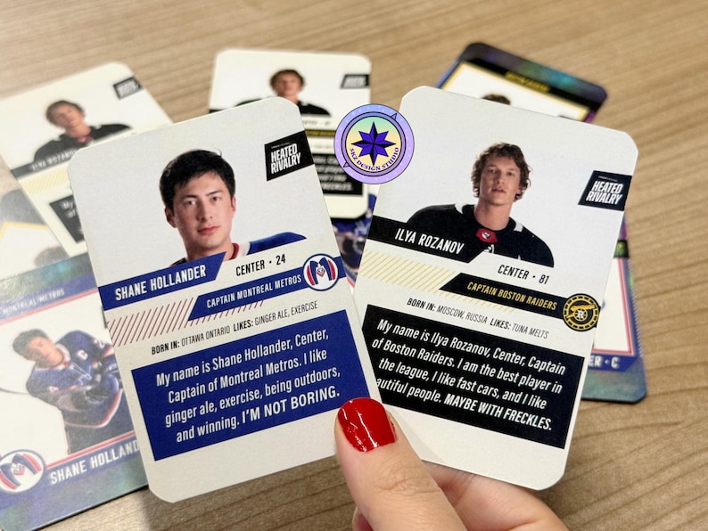 Heated Rivalry Couple Game Cards, Shane Hollander and Ilya Razanov ...