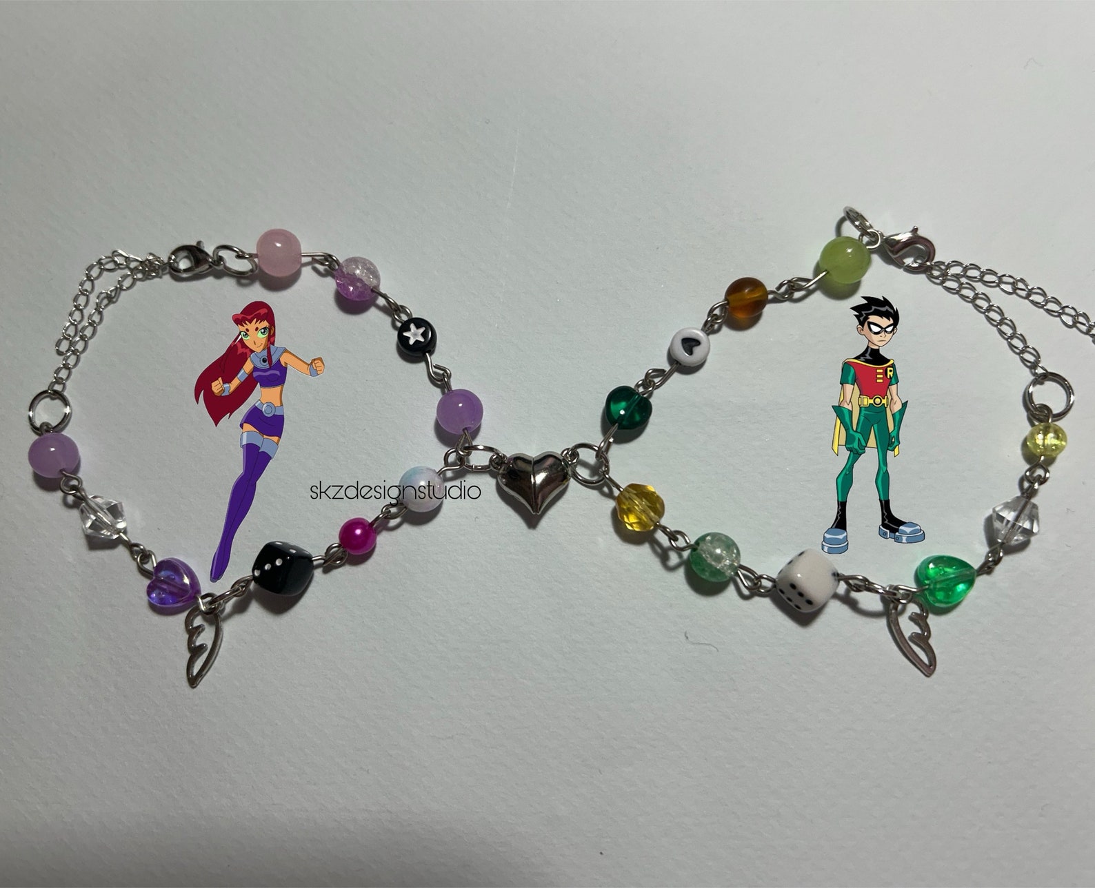 Starfire and Robin Teen Titans Matching Beaded Bracelet,dc Comics ...