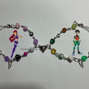 Starfire and Robin Teen Titans Matching Beaded Bracelet,dc Comics ...