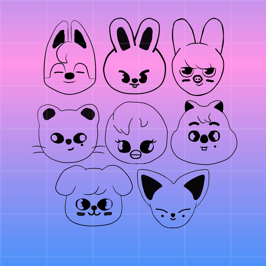 Stray Kids Skzoo Printable Stickers SKZ Album Png Svg Skz - Etsy