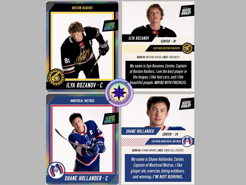 Heated Rivalry Couple Game Cards, Shane Hollander and Ilya Razanov ...