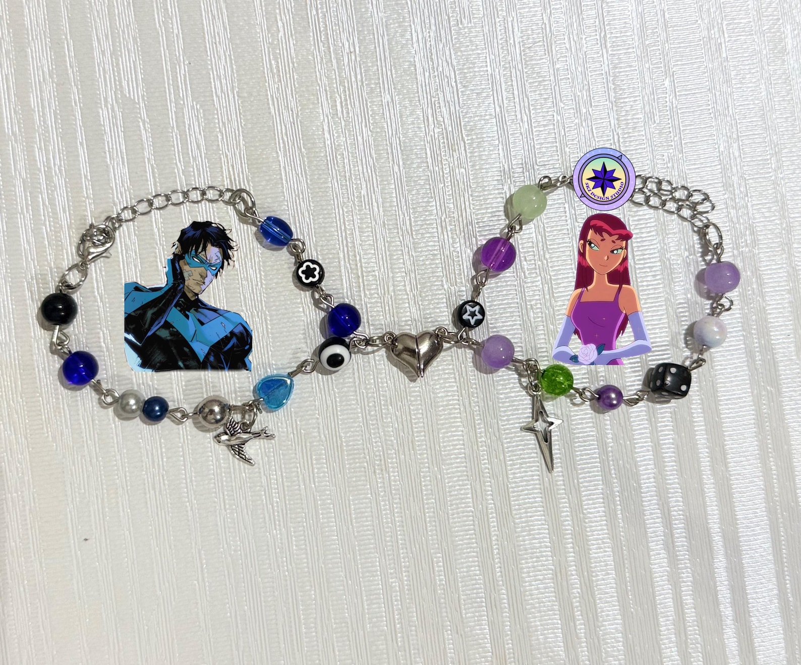 Starfire and Nightwing Teen Titans Matching Beaded Bracelet, Matching ...