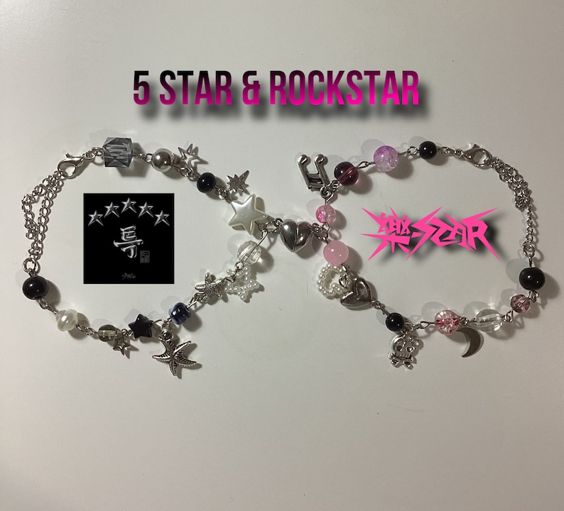 Stray Kids 5-star and Rockstar Inspired Matching Bracelet - Etsy UK