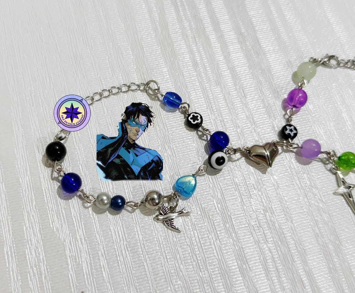 Starfire and Nightwing Teen Titans Matching Beaded Bracelet, Matching ...