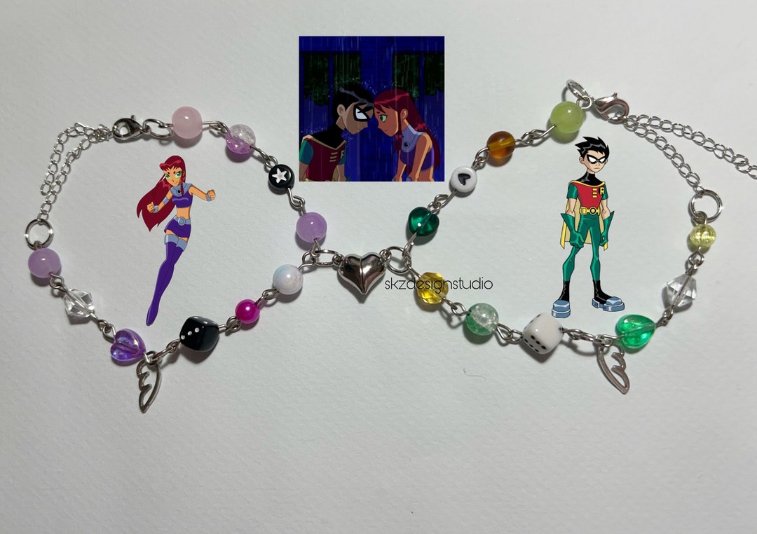 Starfire and Robin Teen Titans Matching Beaded Bracelet,dc Comics ...