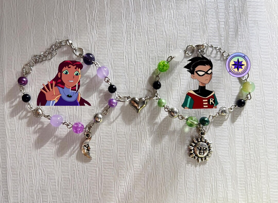 Starfire and Robin Teen Titans Matching Beaded Bracelet,dc Comics ...