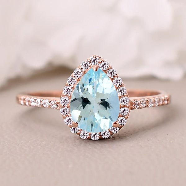 Rose Gold Aquamarine - Etsy