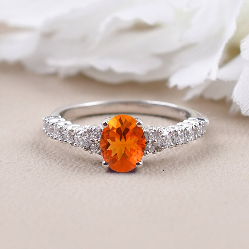 Orange Flower Ring - Etsy