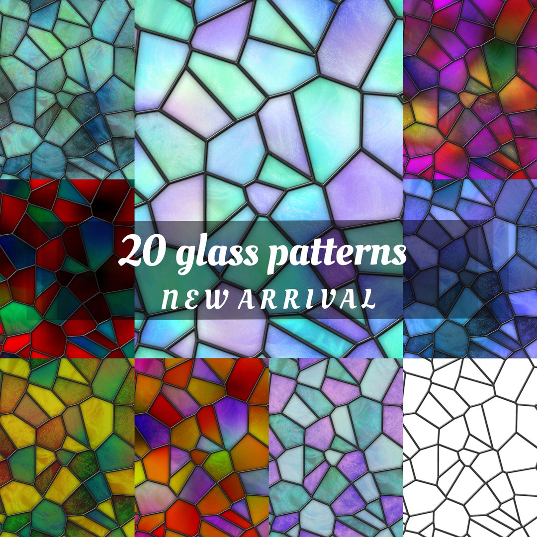 20 Printable Digital Colorful Glass Patterns - Etsy