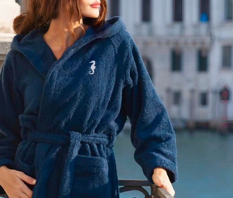 Terrycloth Robe for Woman, Luxury Italian Cotton Womens Bathrobe ...