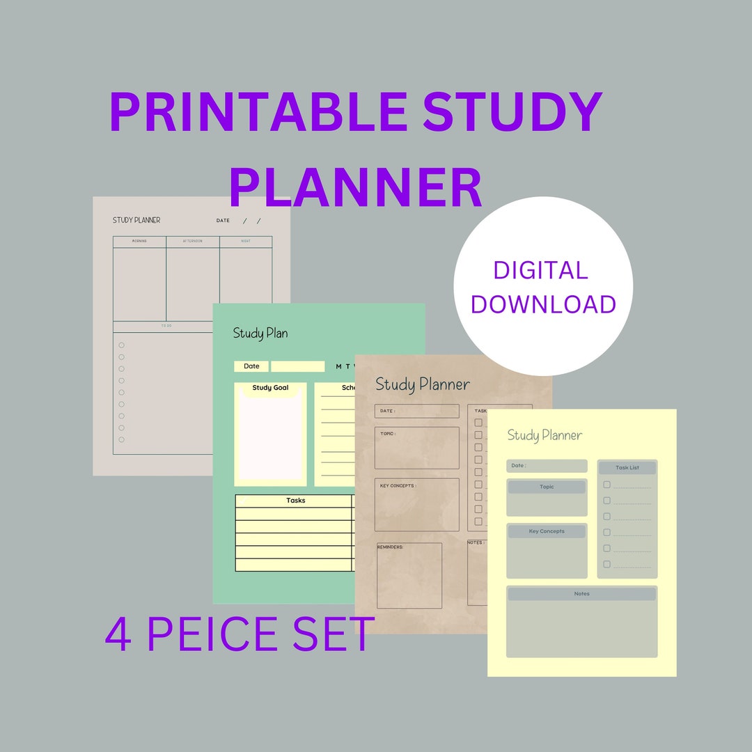 Printable Study Planners A4 Planner, A5 Planner - Etsy UK