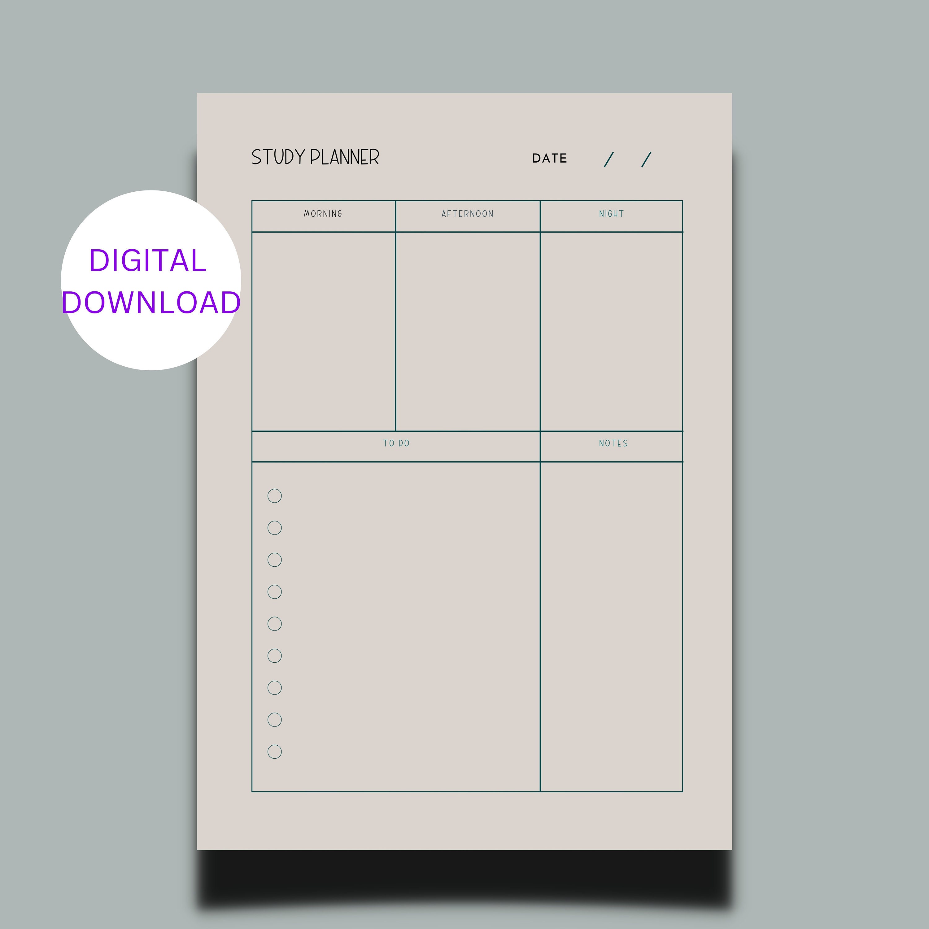 Printable Study Planners A4 Planner, A5 Planner - Etsy UK
