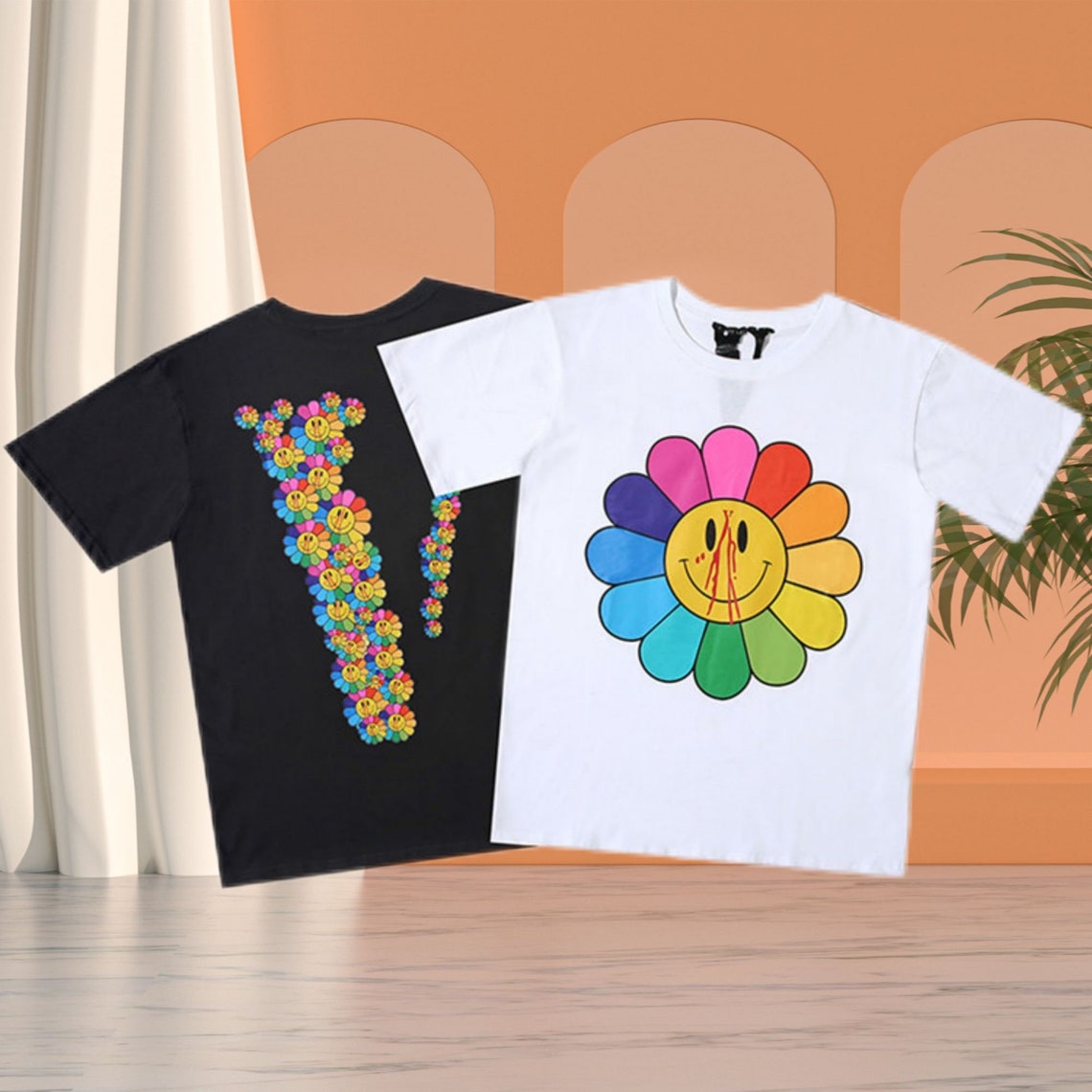 V-lone T-shirt, Big V Letter Printed V.lone Shirt, Fashion Casual ...