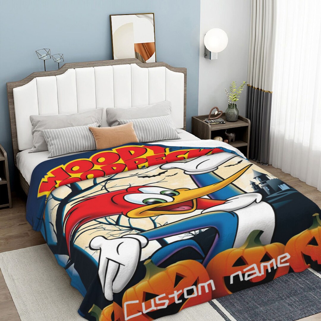 Woody Woodpecker Blanket Soft Warm Flannel Throw Custom Name Blanket ...