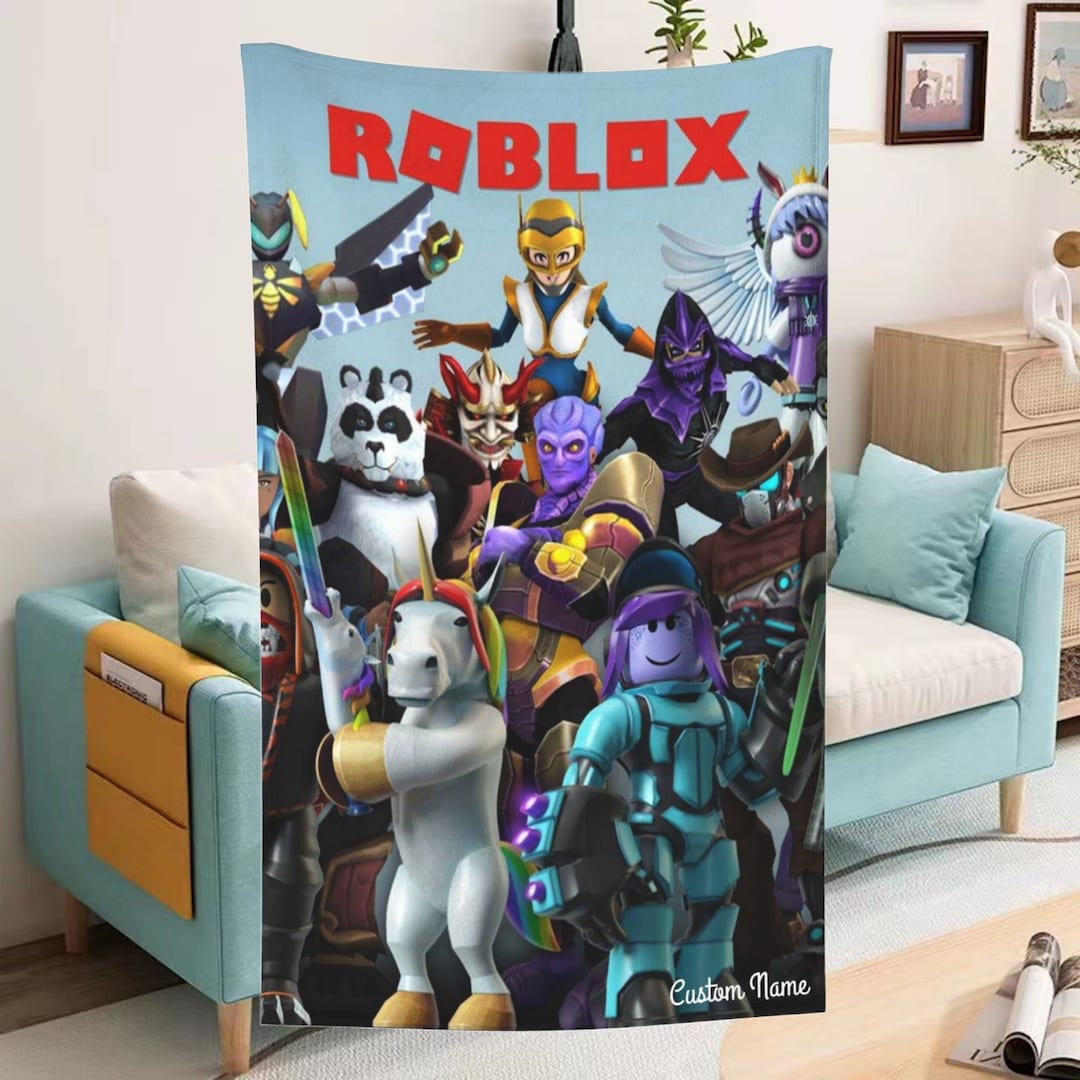 Roblox Blanket Soft Warm Flannel Throw Custom Name Blanket for Bed Sofa ...