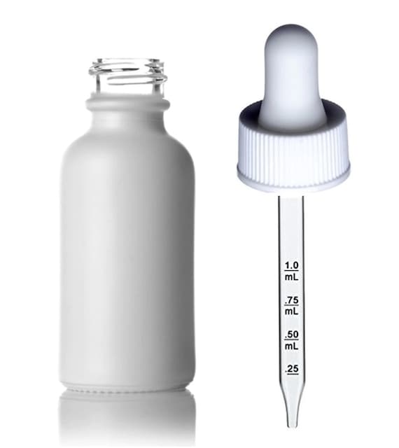 1 Oz Matt White Glass Bottle With White Calibrated Glass - Etsy