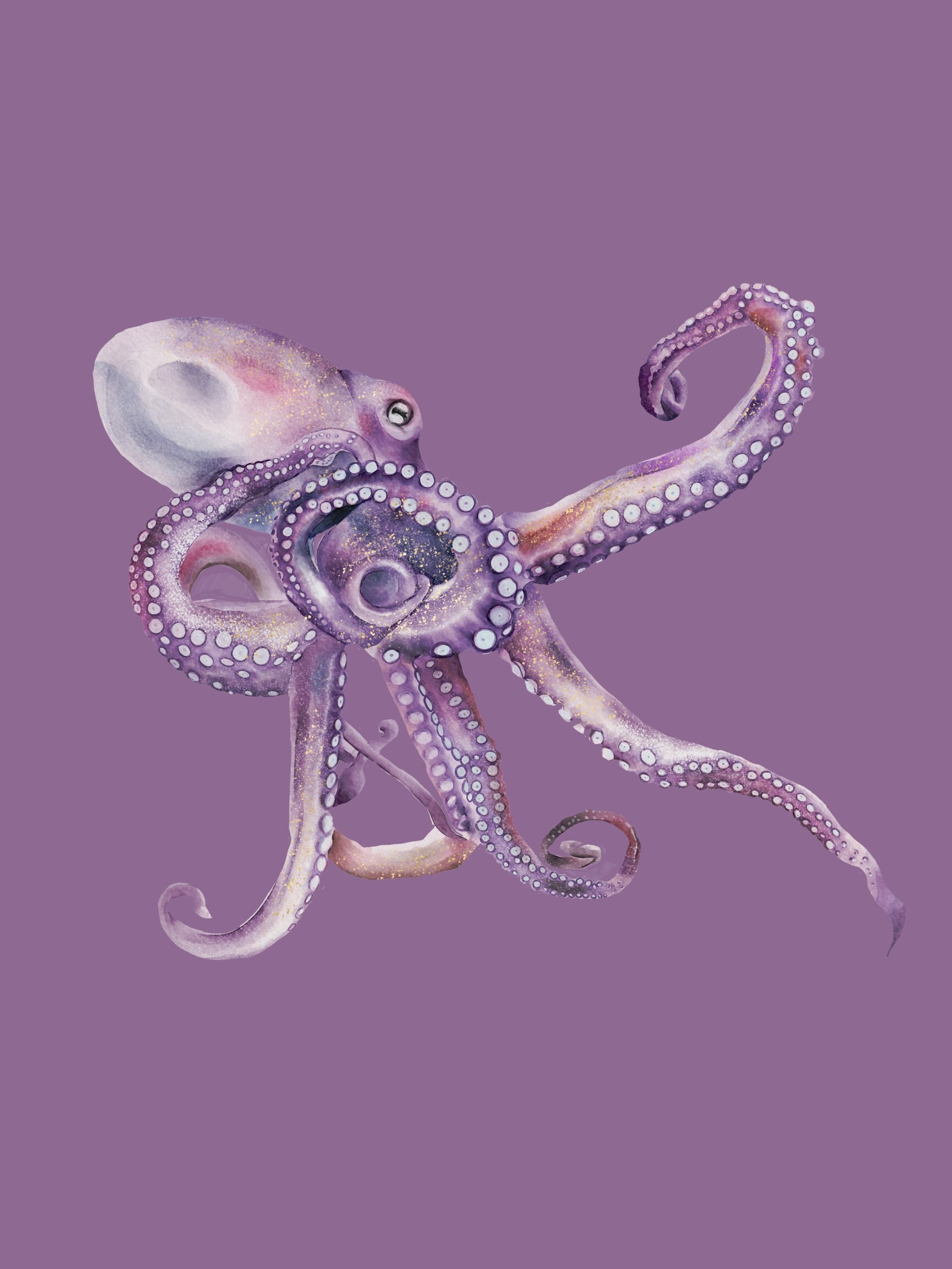 Printable Watercolor of Octopus / Home Decor Painting - Etsy