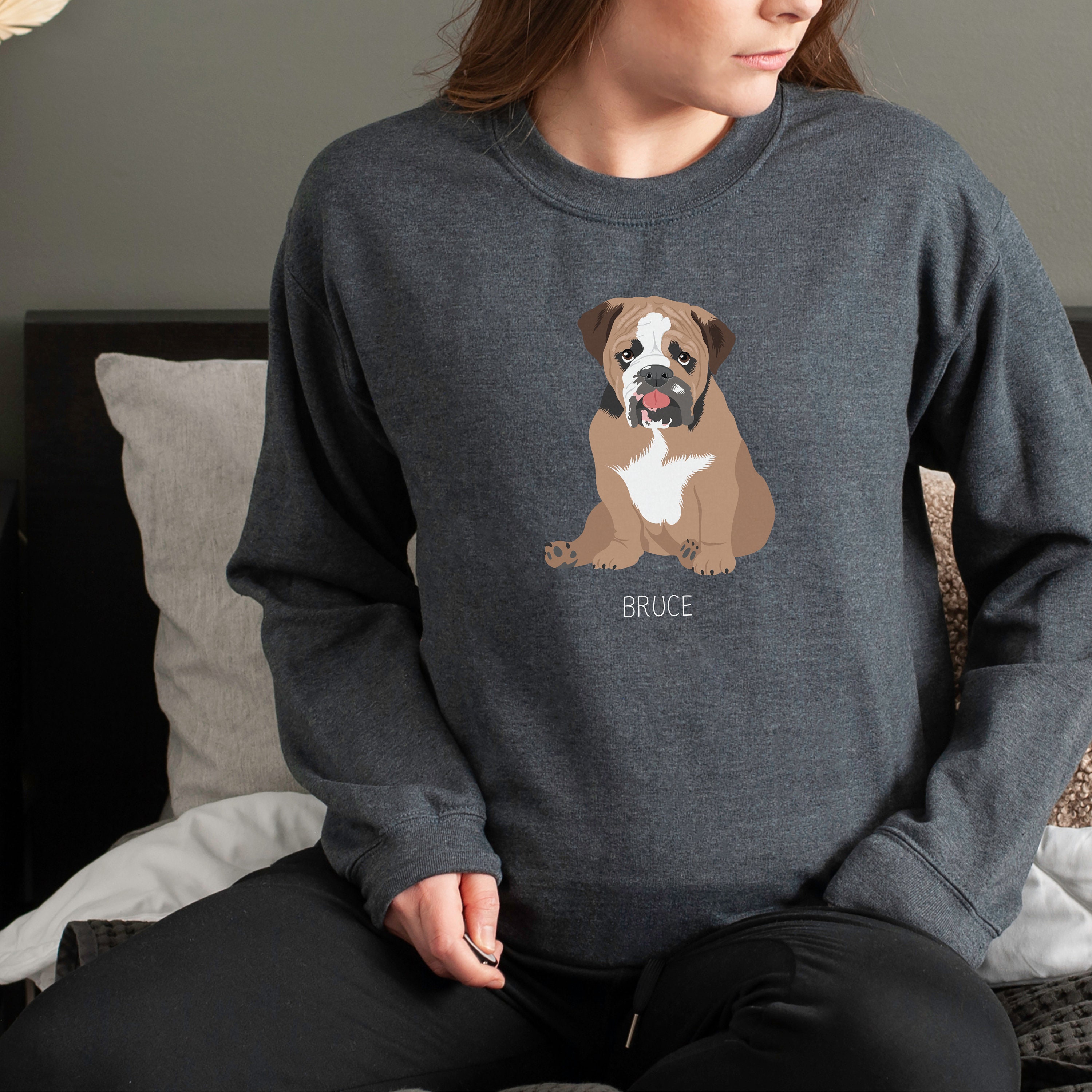 Bulldog Custom Dog Sweatshirt, My Dog Name Personalized Sweater ...