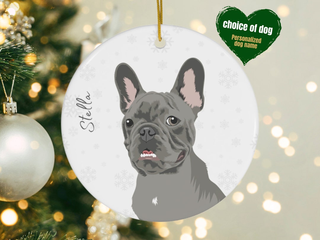 French Bulldog Christmas Ornament Frenchie Dog Tree Decoration in Glass ...