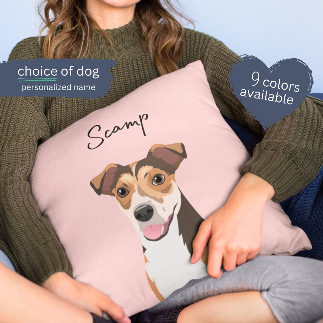 Jack Russell Pillow, Custom Dog Portrait Cushion, Pet Owner Gift Idea ...