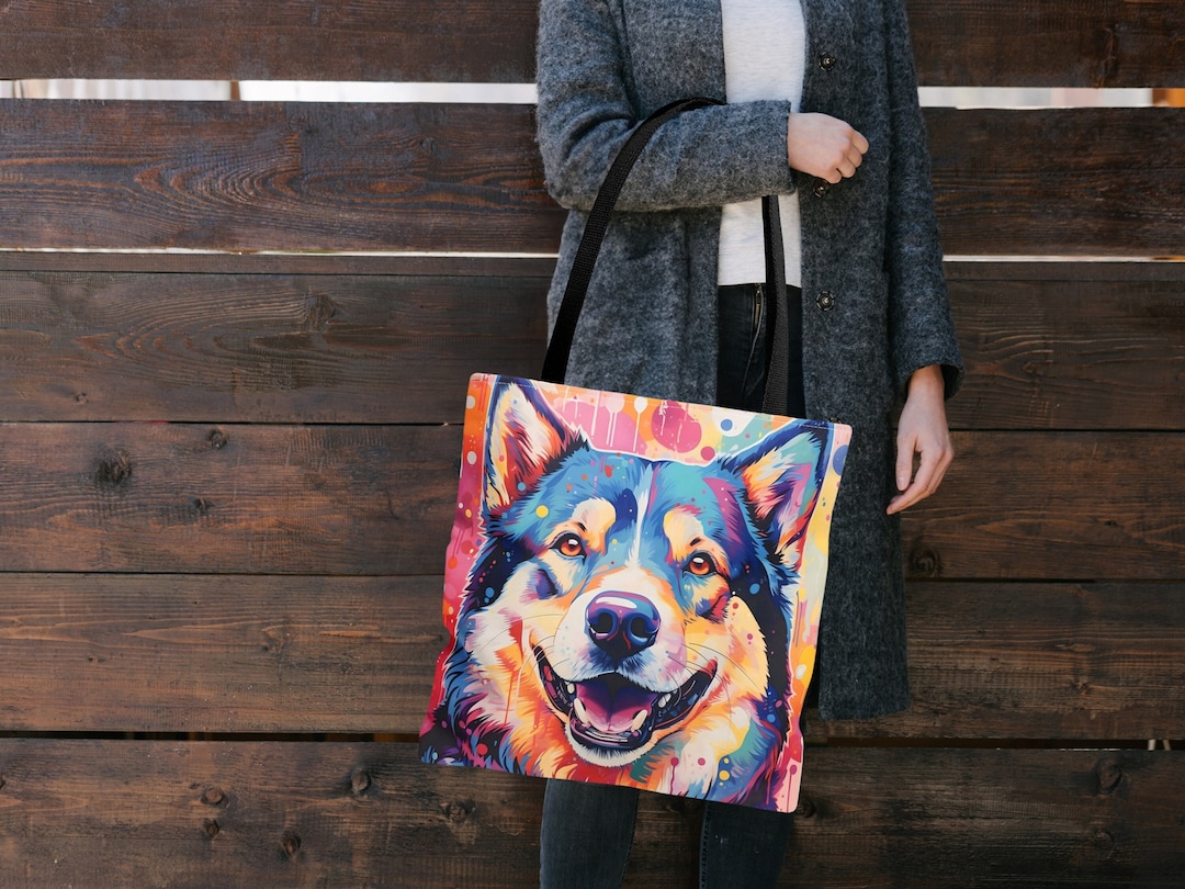 Husky Tote Bag Colorful Print Design Siberian Husky Tote for Dog Mom ...