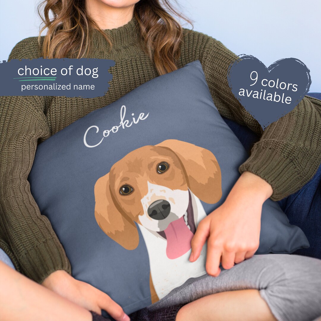 Beagle Pillow, Custom Dog Portrait Cushion, Pet Owner Gift Idea ...