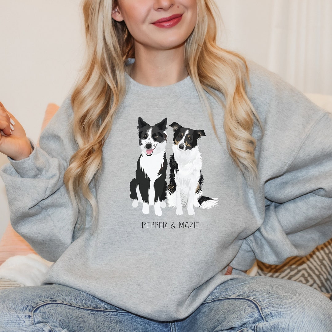 Collie Custom Dog Sweatshirt, My Dog Name Personalized Sweater, Border ...