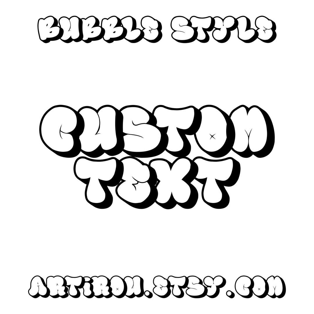 Personalized Stencil Bubble Style Decoration Text First Name Stencil in ...