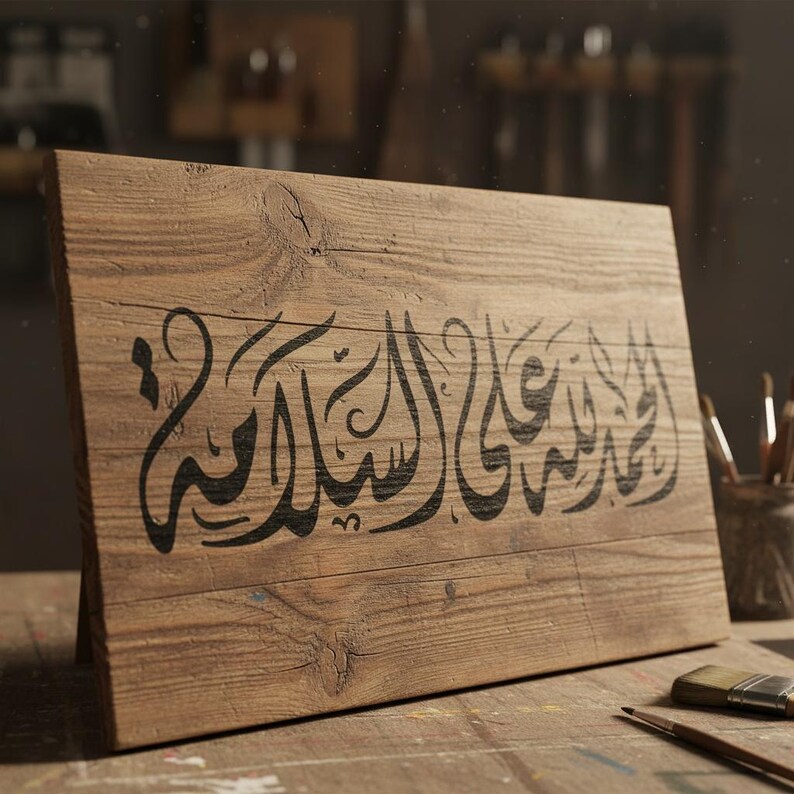 Alhamdulillah Ala Assalama Stencil Arabic Calligraphy - Etsy