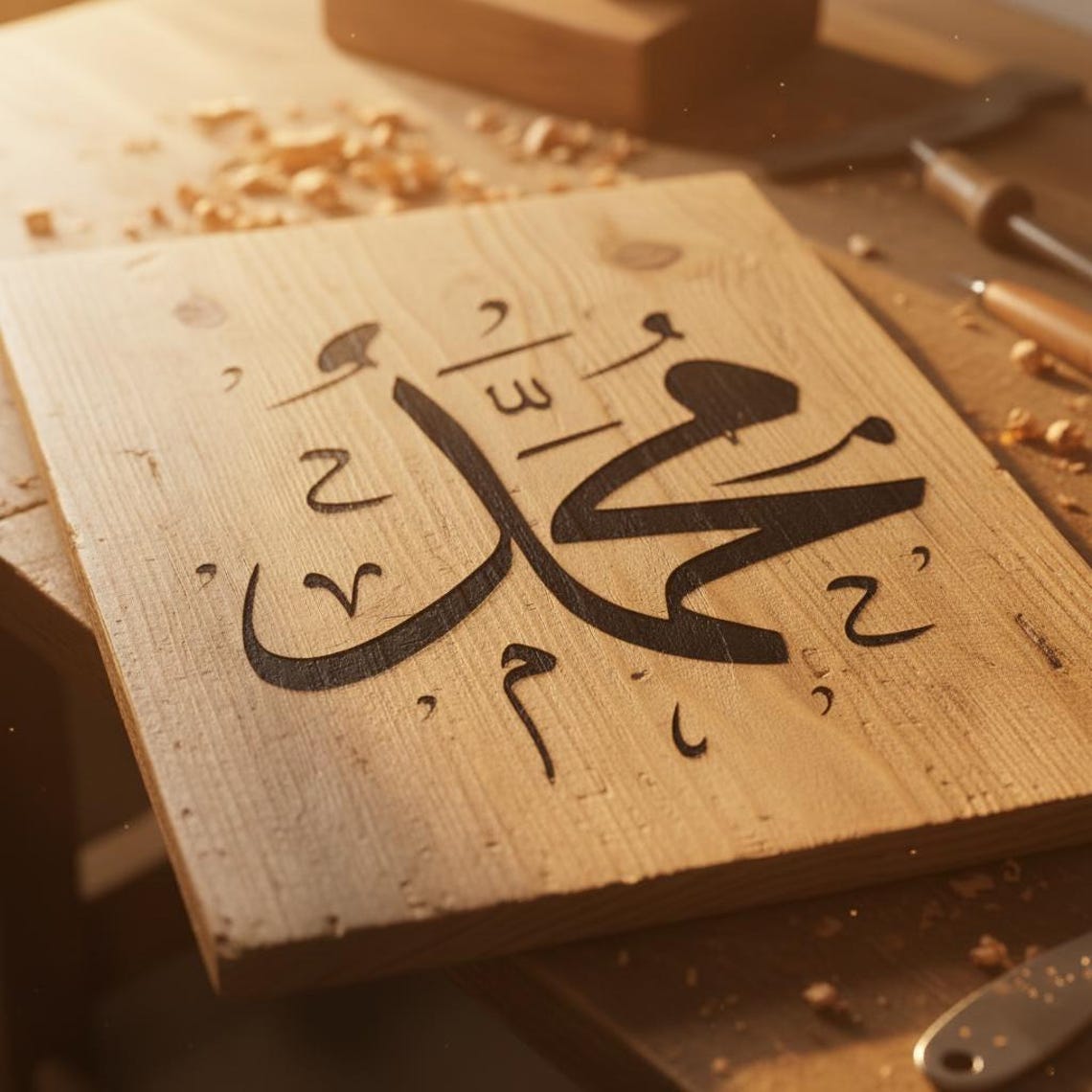Muhammad Arabic Calligraphy Stencil - Prophet Name - Reusable Template ...