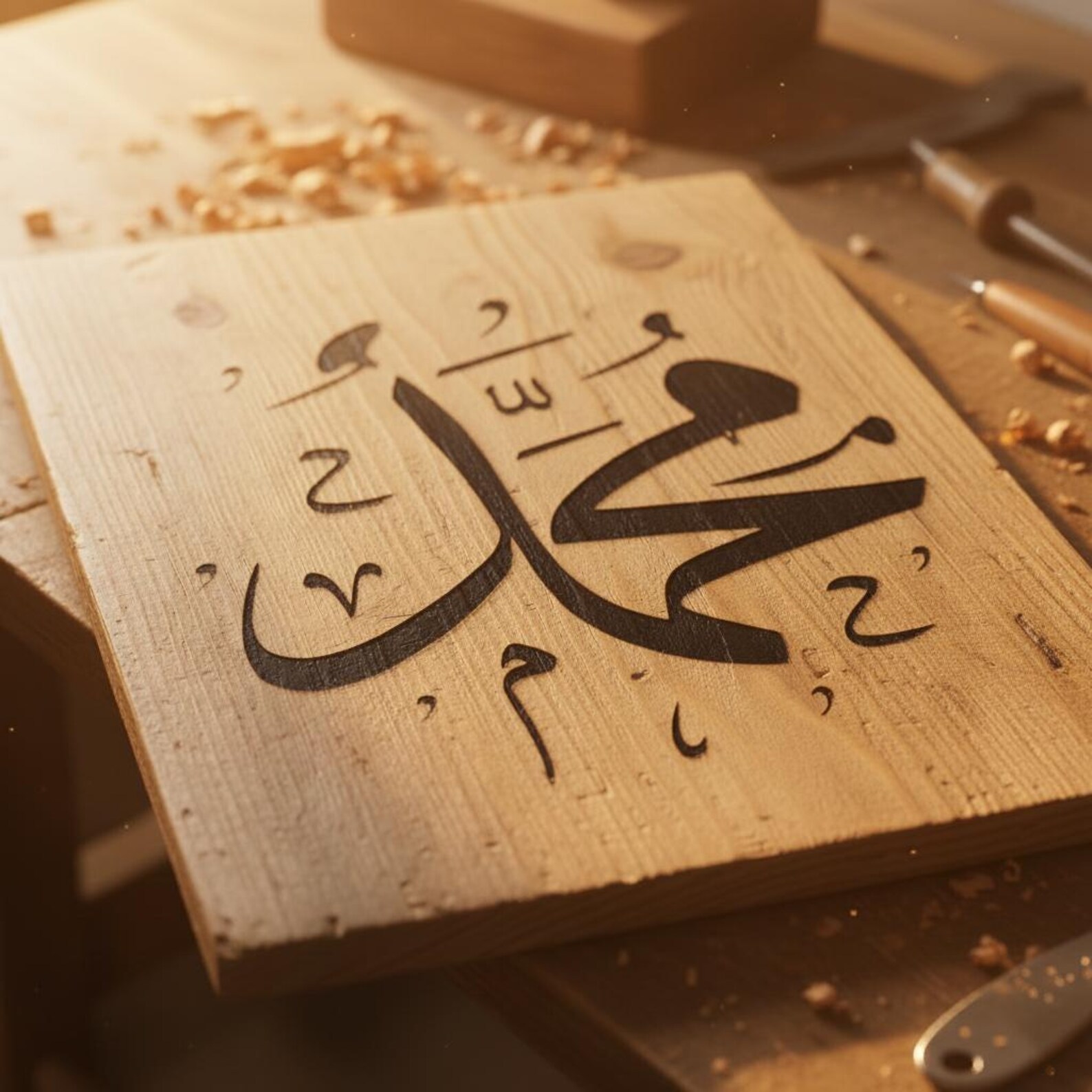 Muhammad Arabic Calligraphy Stencil - Prophet Name - Reusable Template ...