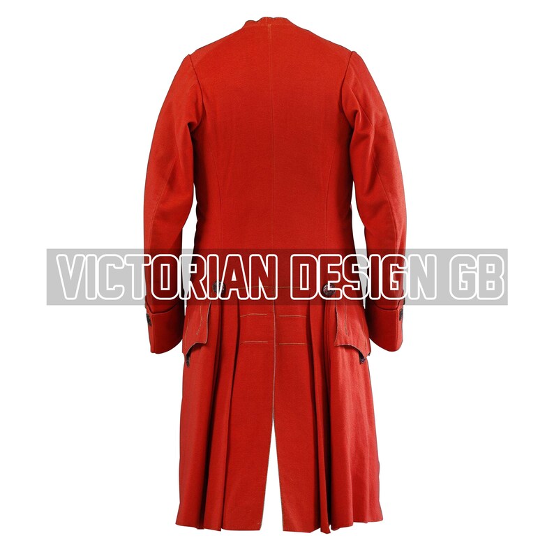 New Men Red Wool 17th Century Military Frock Coat, Man's Frock Coat ...