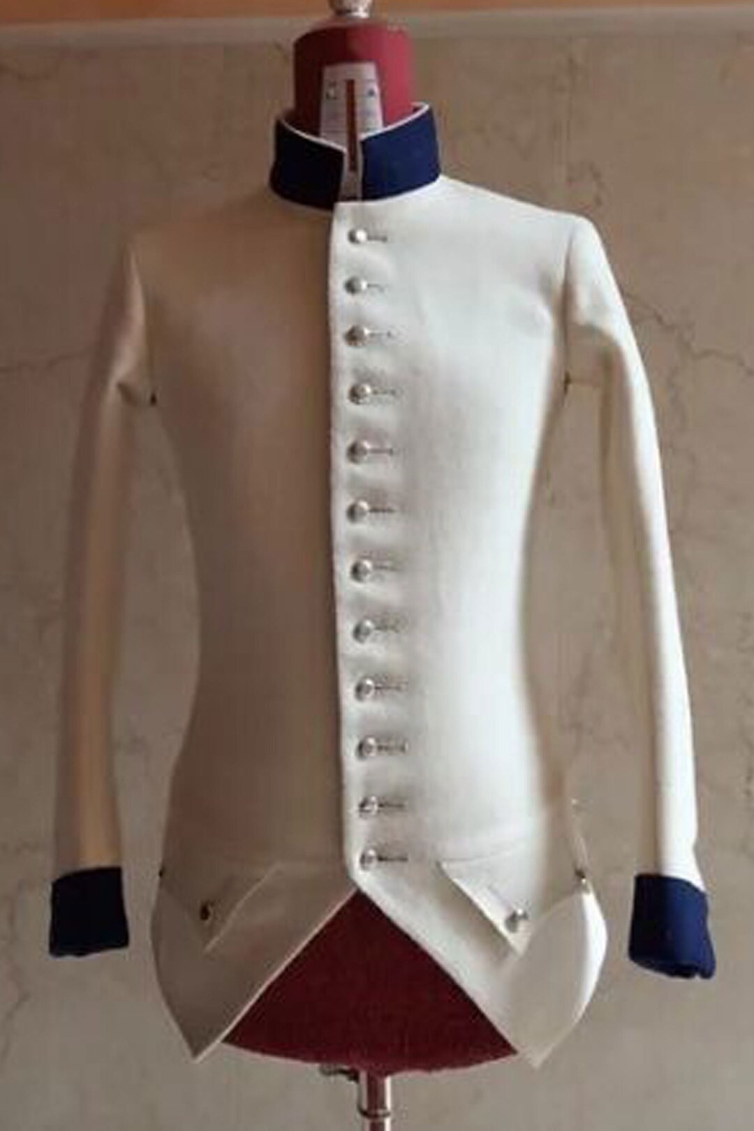 New Men White Wool 1779-1786 Sleeved Authentic Uniform, British Officer ...