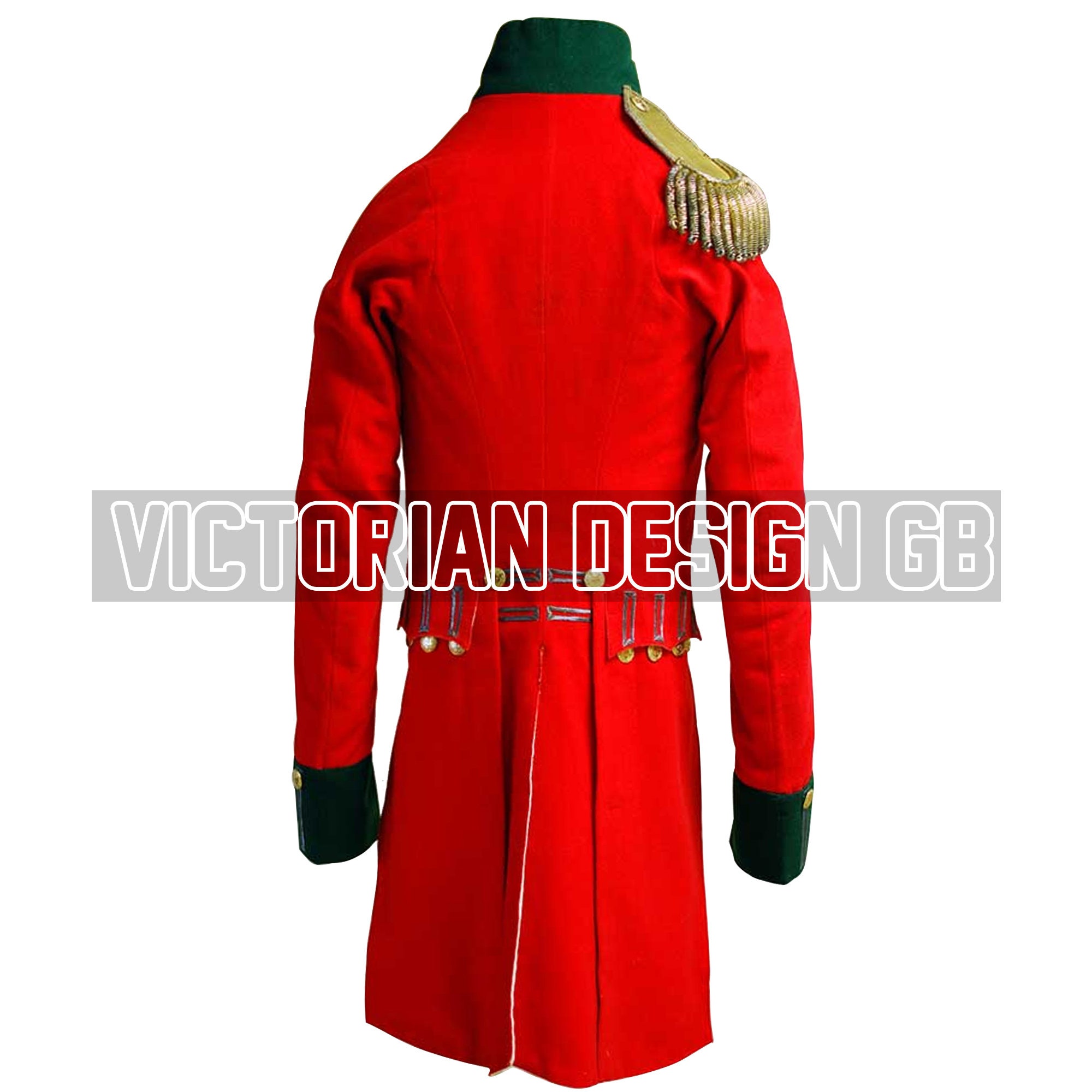 New Men Red Wool British Officer Tailcoat, 49TH Regt of Foot Officer ...