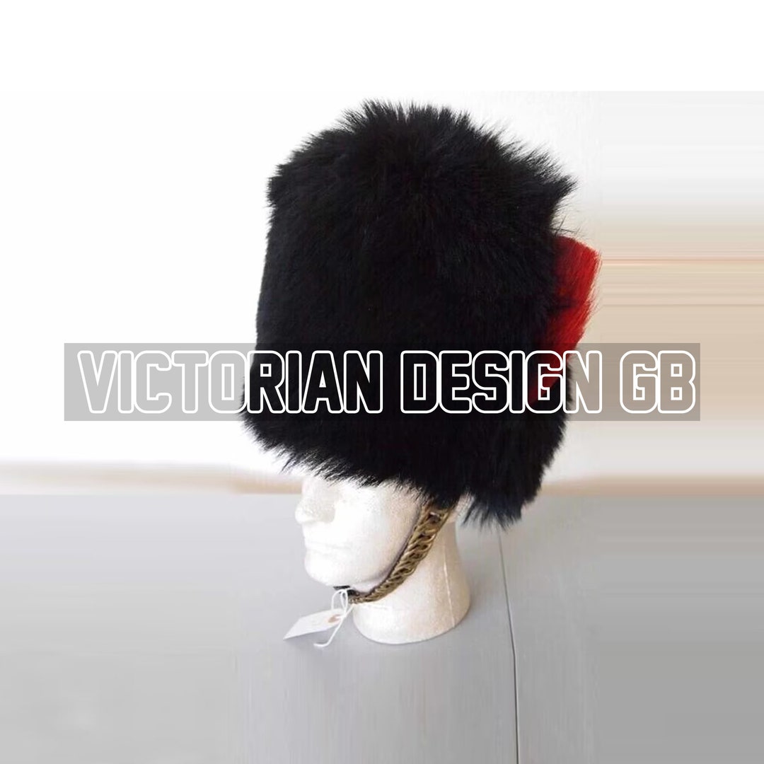 New Men Black British Officer Bearskin Hat, Royal British 1950's ...
