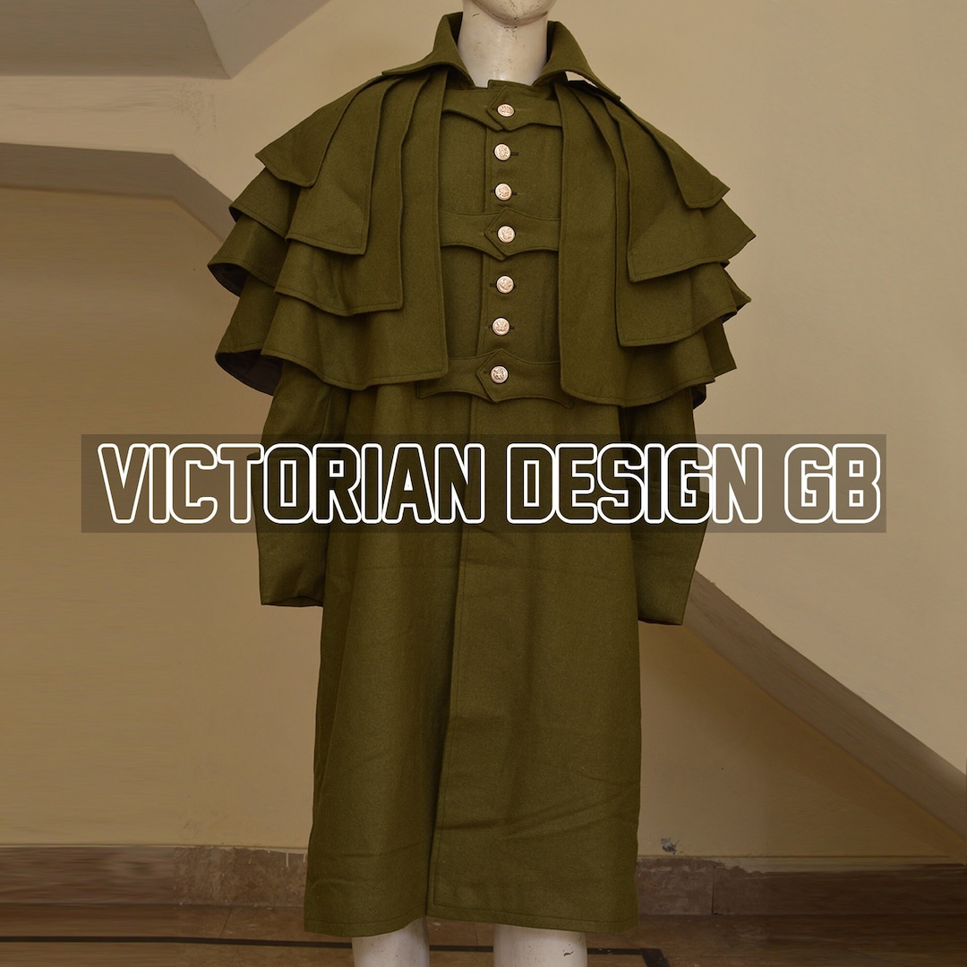 New Unisex Green Wool Late Georgian & Regency Greatcoat and Garrick ...